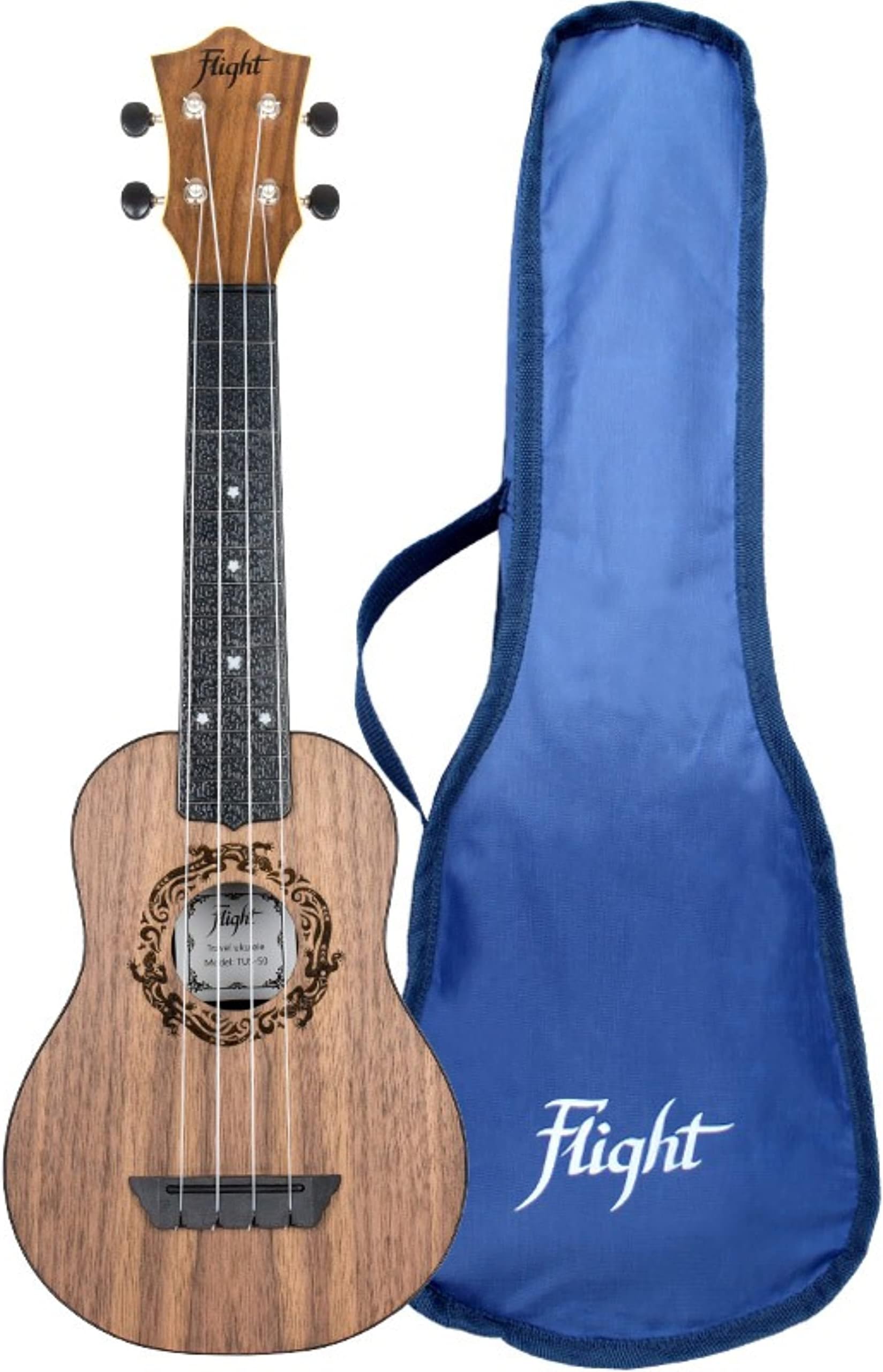 Flight Music Ukuleles TUS50 Travel Ukulele - Walnut Top : Amazon.co.uk ...