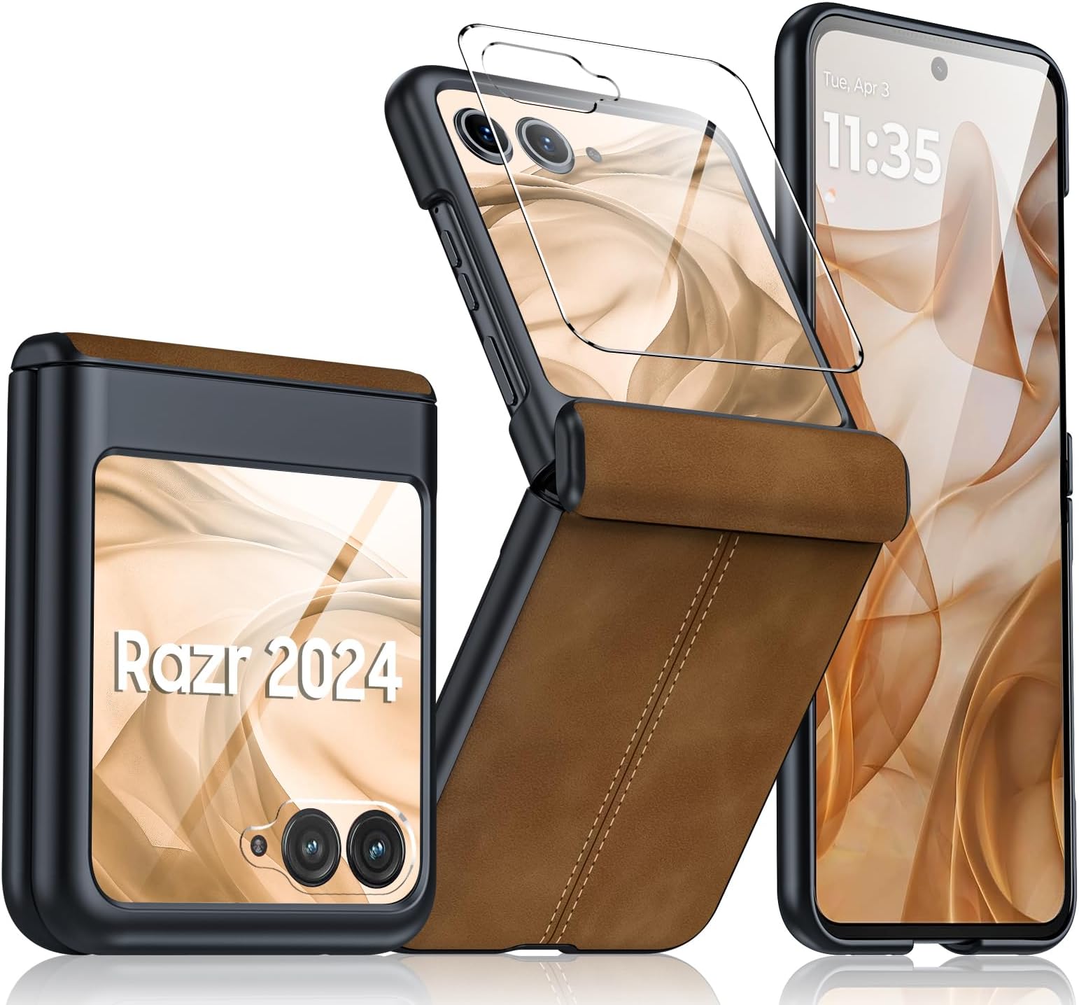 Amazon.com: Cresee Case for Motorola Razr 2024 (Not Fit Razr+) PU Vegan Leather Back & Hard ...