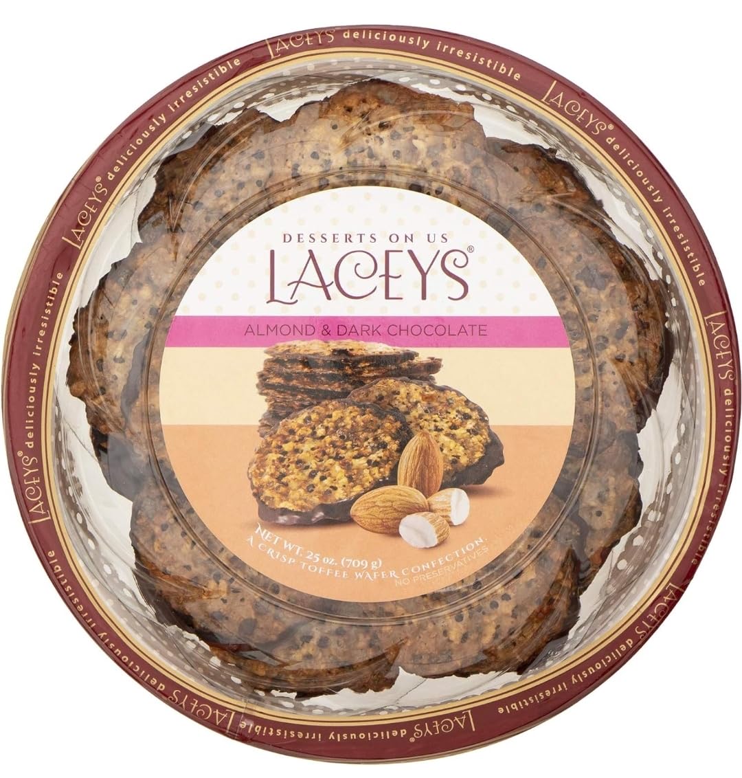 Amazon.com: Lacey's Almond & Dark Chocolate Cookie Toffee Wafers ...