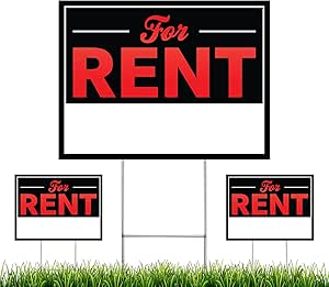 Amazon.com : NEXT LEVEL SIGNS | For Rent Yard Signs | 24 W x 18 H ...