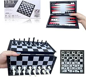 Amazon.com: FVANTIME 3-in-1 Magnetic Chess Travel Board Games MINI ...