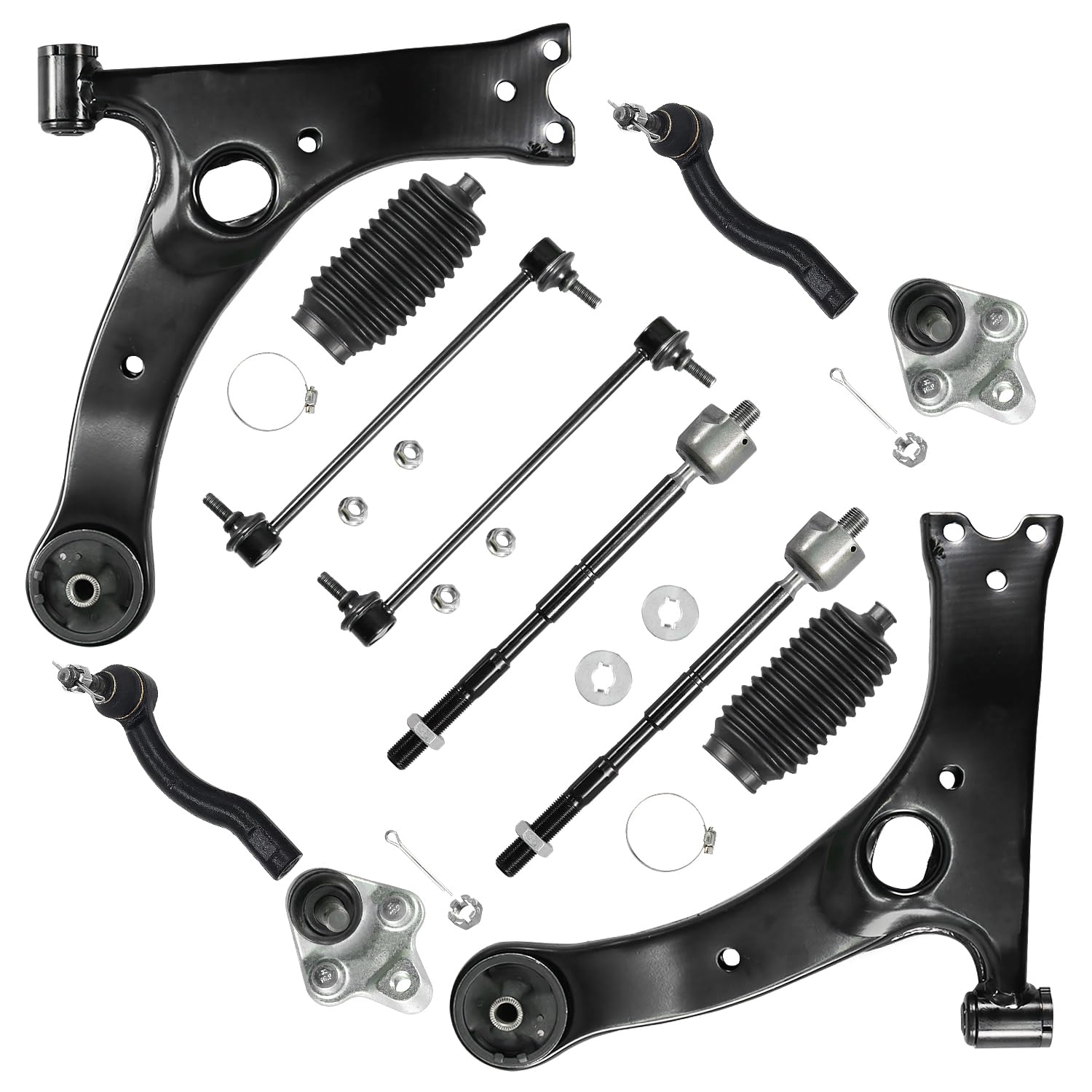 Amazon.com: Tiezful 12PCS Front Lower Control Arm Suspension Kit with ...