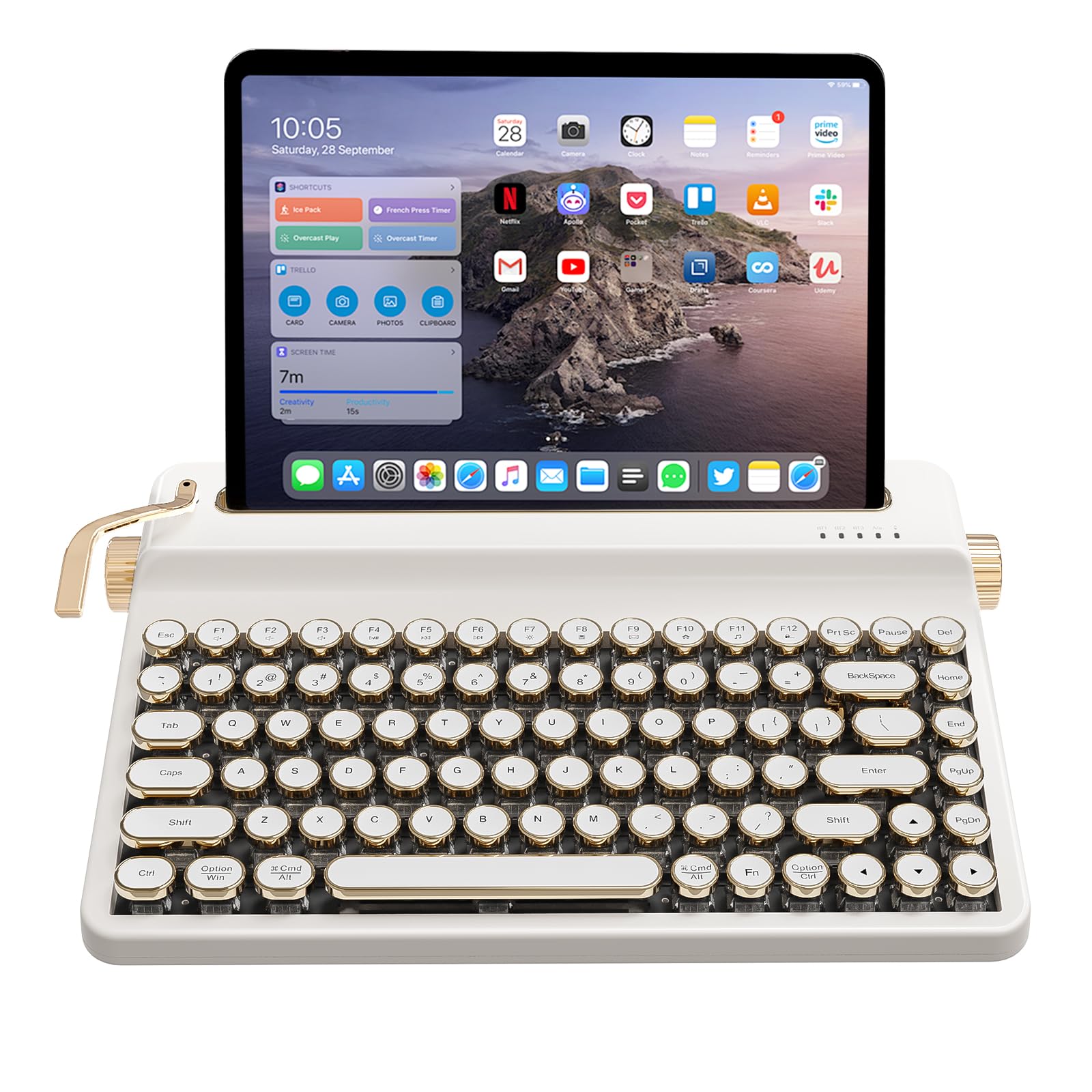 Yunzii Ql75 Typewriter Keyboard Wireless Retro Mechanical Keyboard Hot Swappable | Desertcart ...
