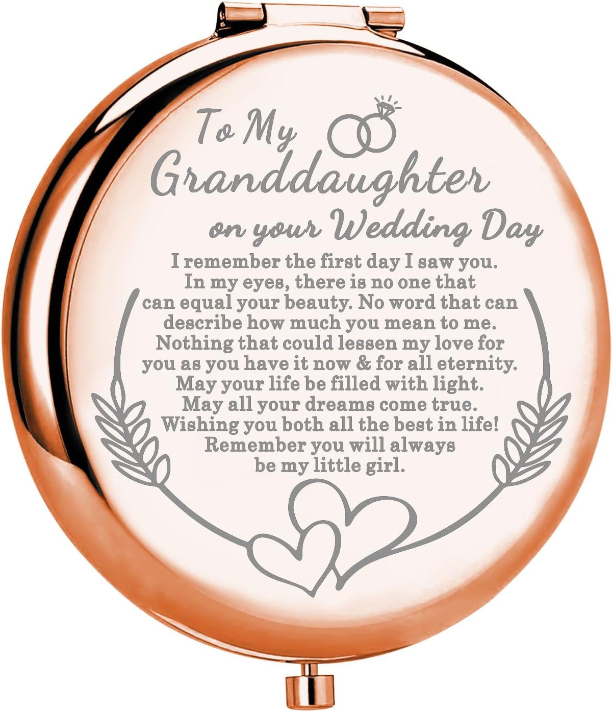 MYOSPARK to My Granddaughter On Wedding Day Gift Compact Makeup Mirror ...