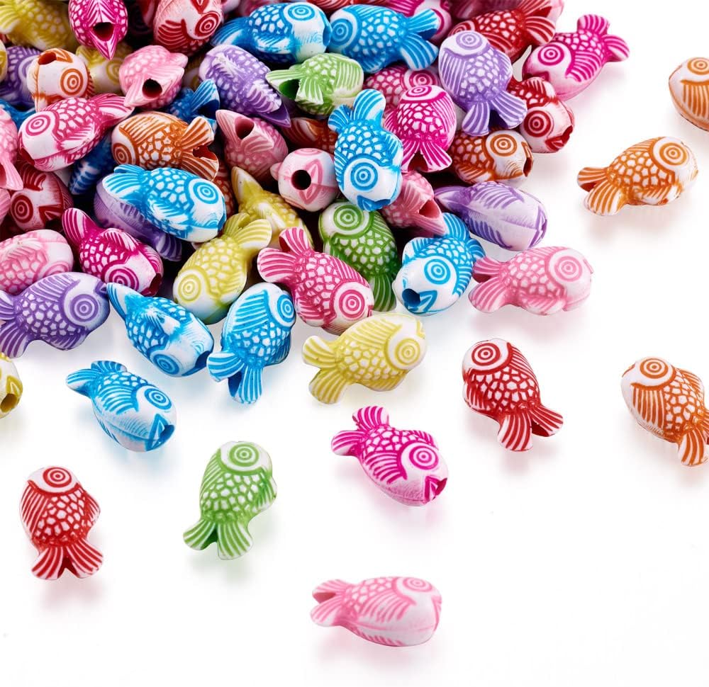 Amazon.com: 400 Pcs Animal Shaped Beads Animal Plastic Beads Colorful ...