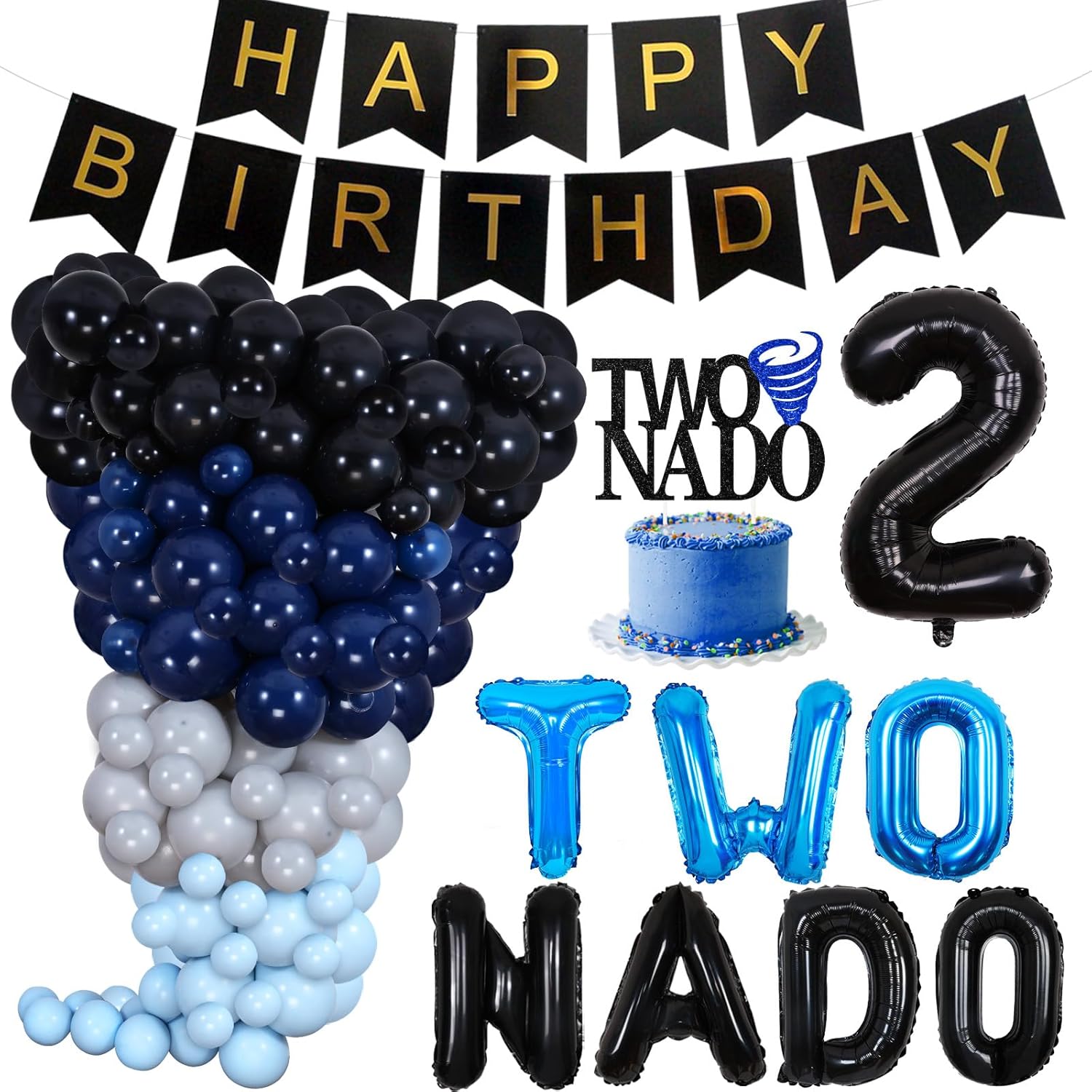 Amazon.com: Sursurprise Tornado Birthday Party Decorations, Twonado 2nd ...