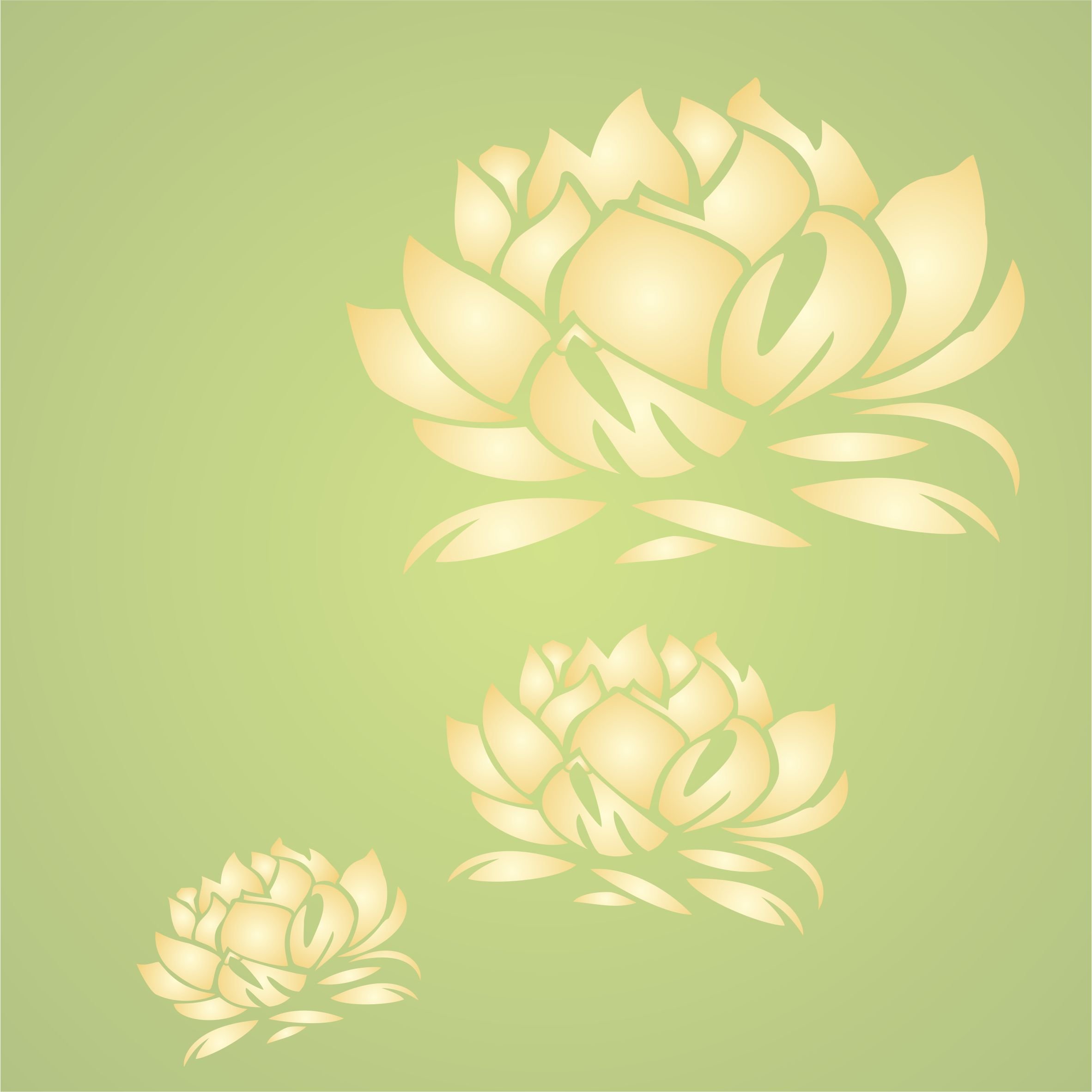 Lotus Blossom Stencil – 9 x 6.5cm (XXS) – Reusable Large Asian Oriental ...