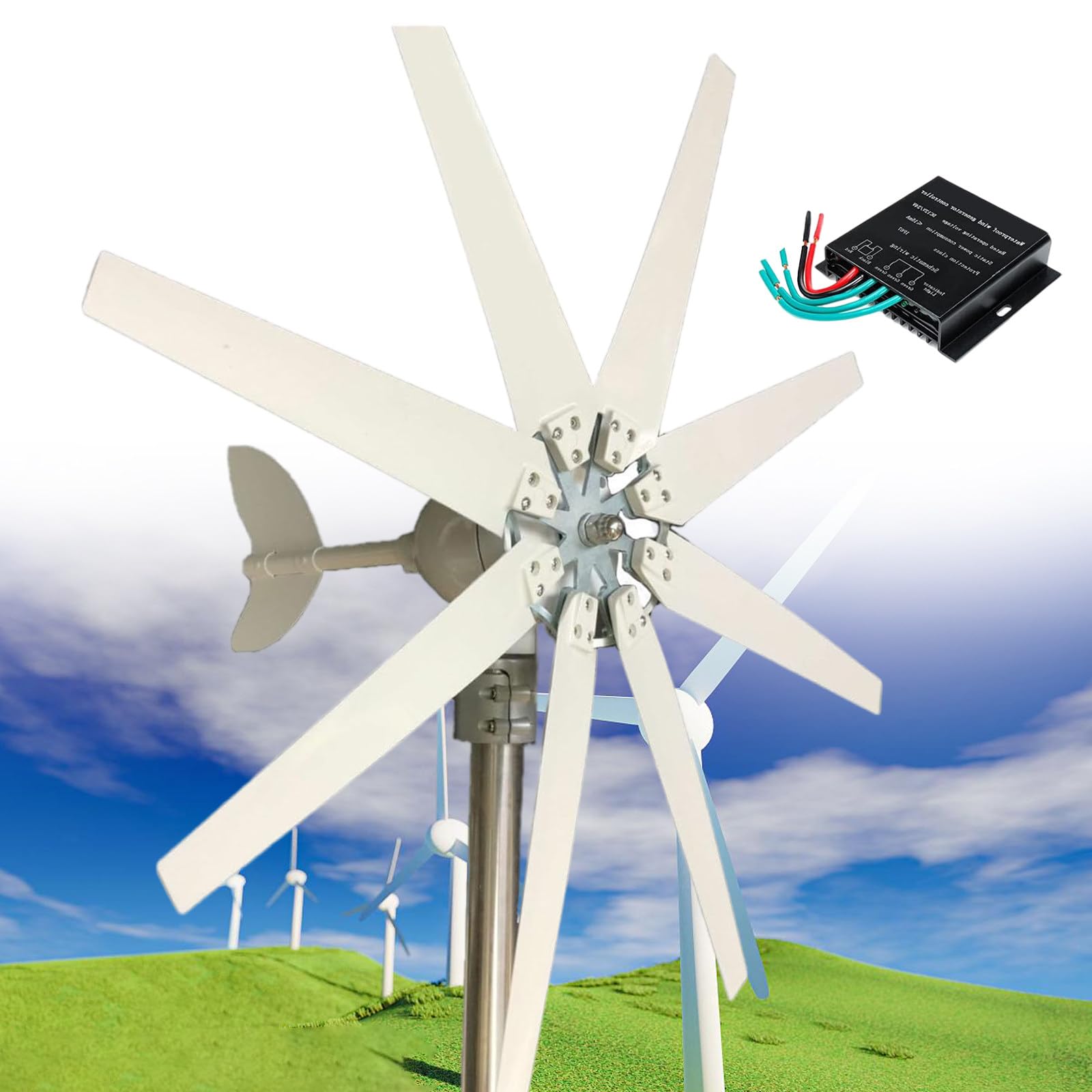 Wind Turbine Generator, 12V/24V/48V Wind Turbine Kit, 14000W Wind Power ...