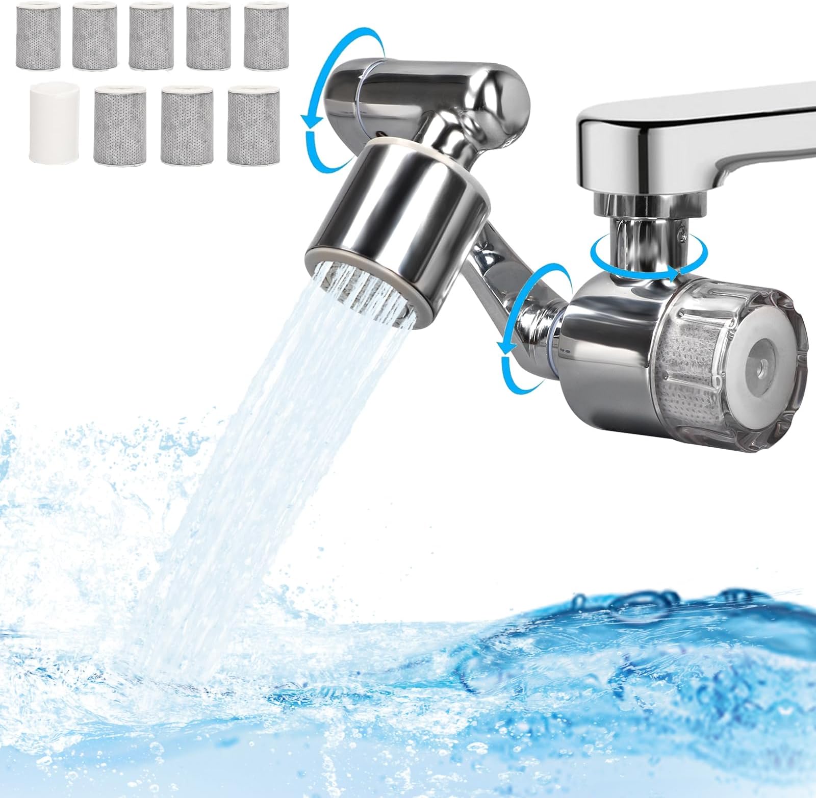 BBLFU Filtered Faucet Aerator 1080° Rotating Faucet Extender Aerator ...