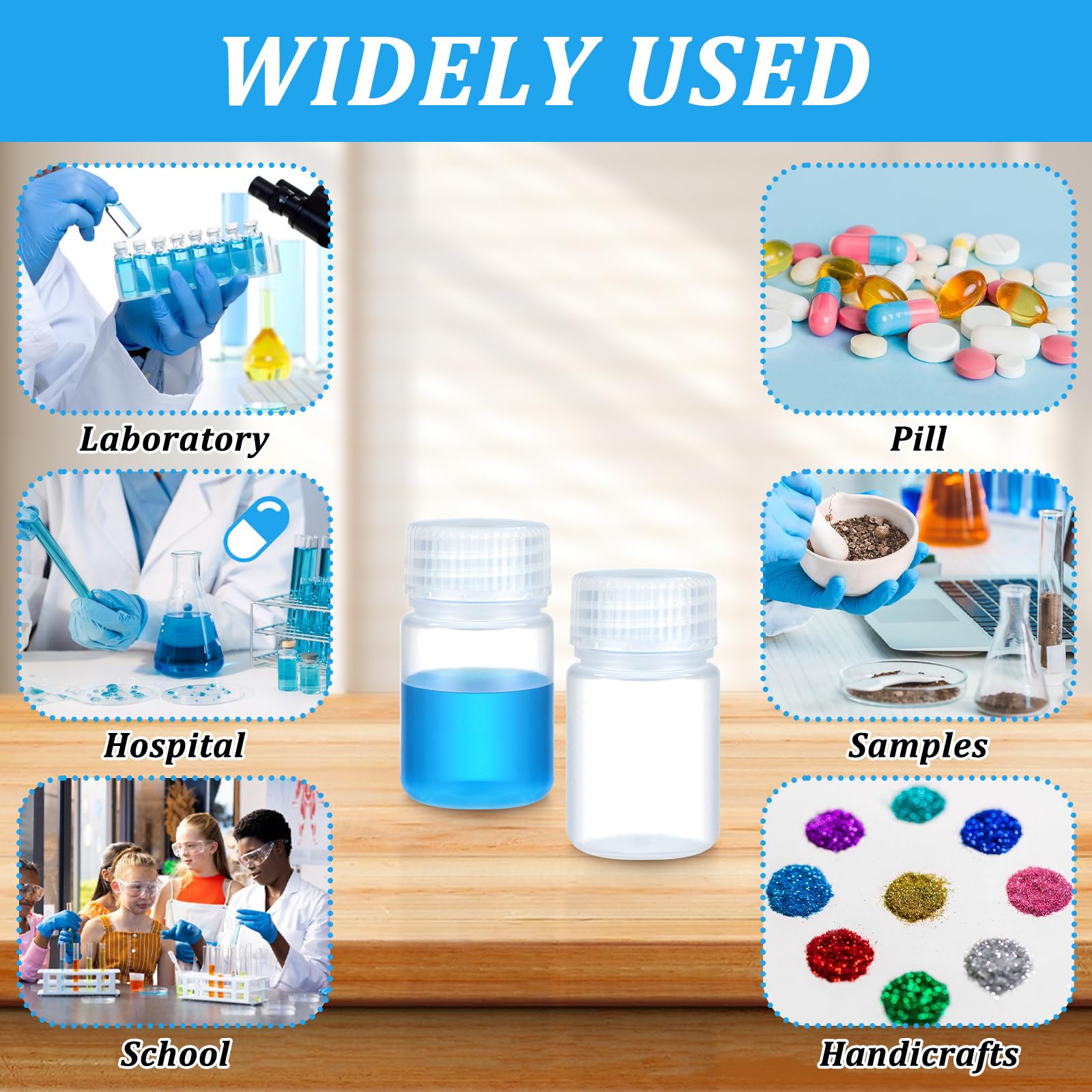 Snapklik.com : 16 Pack 1oz Pill Bottle Sample Bottles Polypropylene ...