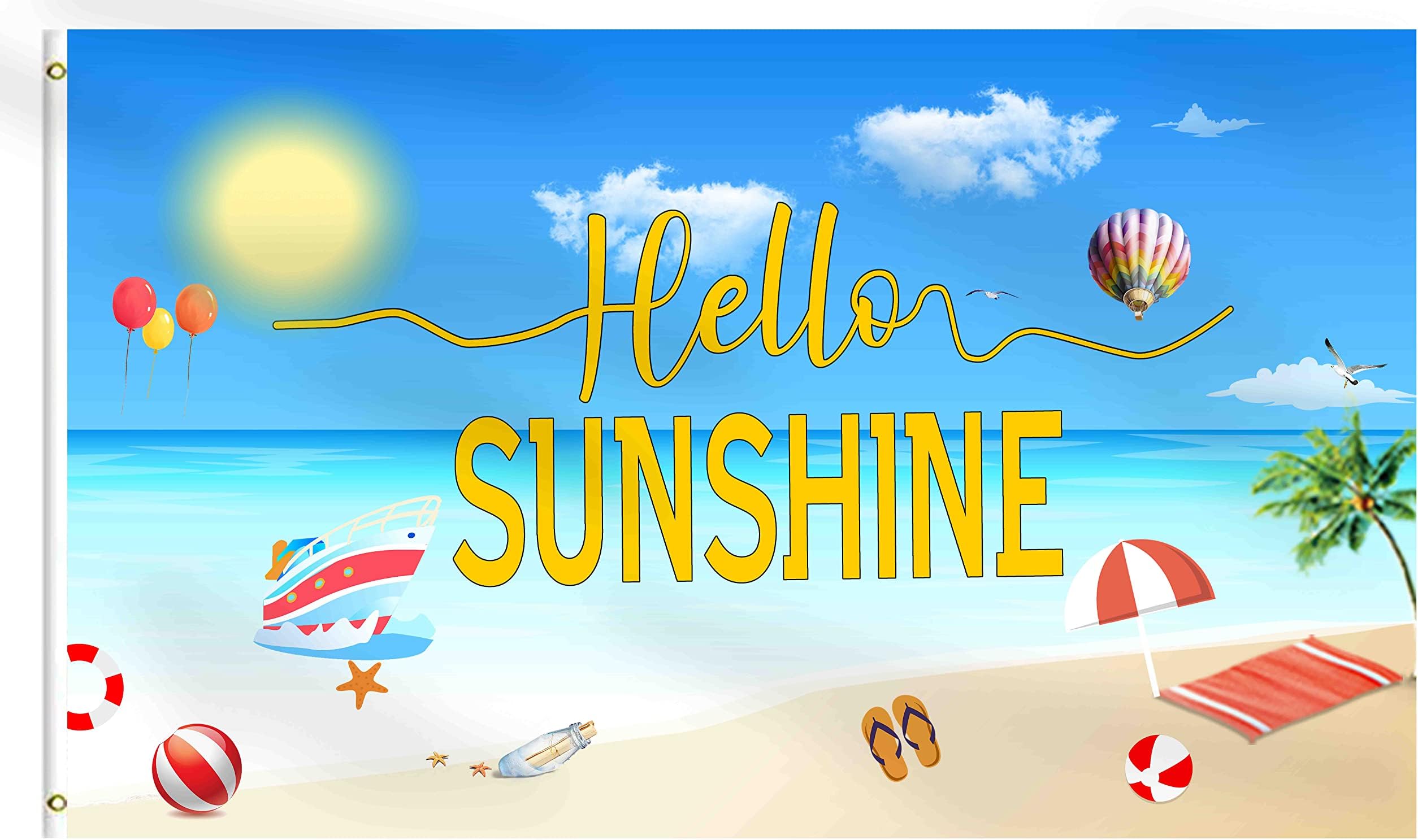 Amazon.com : Hello Summer Flag 3x5ft - Spring Summer Holiday Flag Home ...