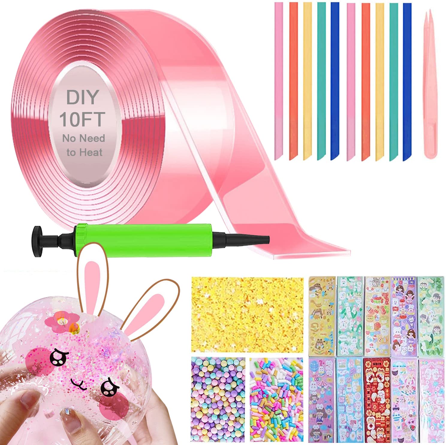 Amazon.com: DAUOO Magic Nano Tape Bubble Kit, 2023 Newest Super Elastic Bubble Balloons Kit with ...