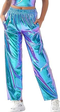 Amazon.com: Rave Pants Concert Outfits for Women Elastic High Waist ...