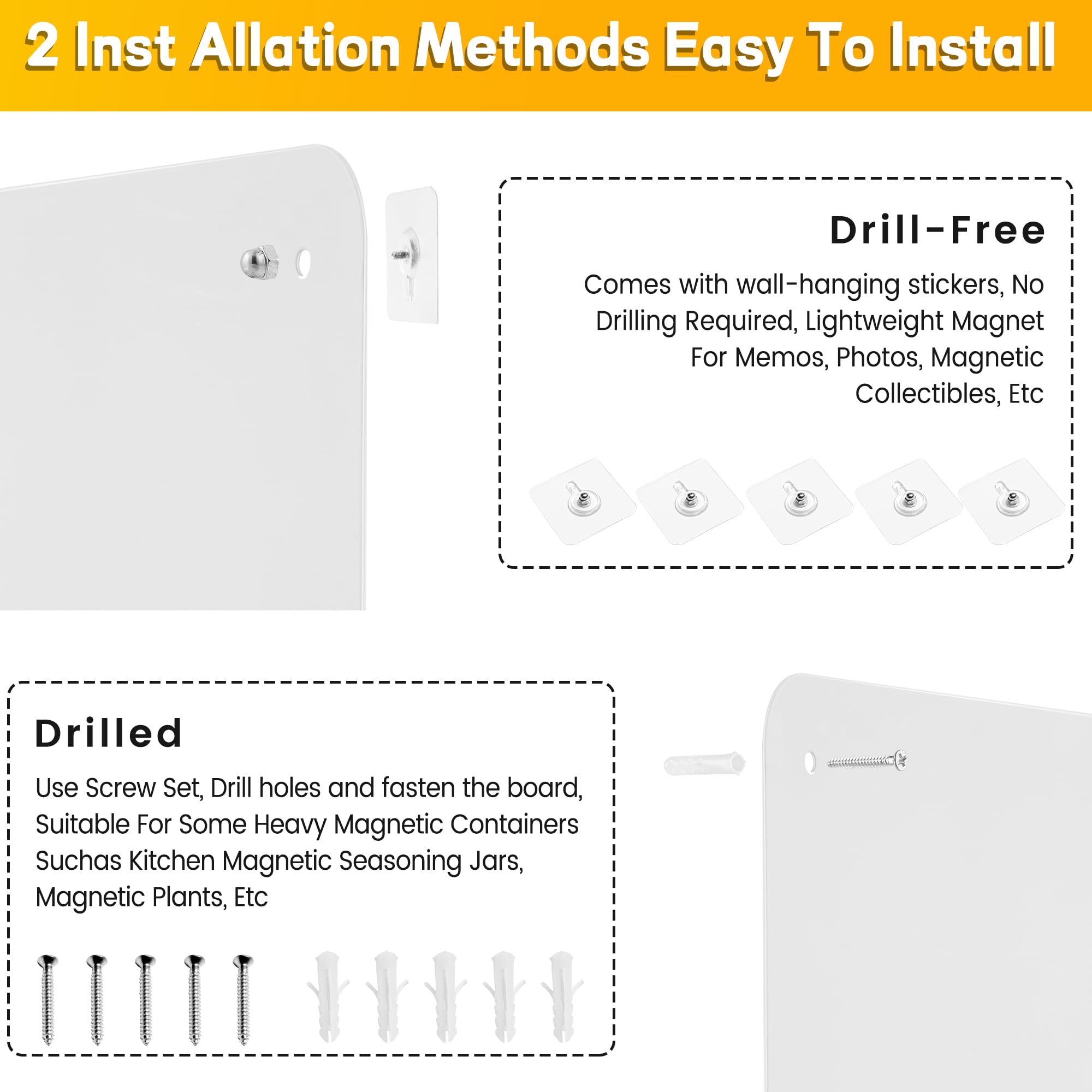Magnet Board For Wall 17.7" X 11.8" Stainless Steel Magnetic Board ...