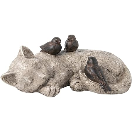 Amazon.com : SPI Home Cat and Butterfly Curiosity Garden Statue Green 7 ...