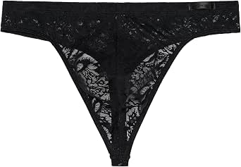 HOM Men's Free Cut Lace Temptation Paisley G-String, 402886, Black, M ...