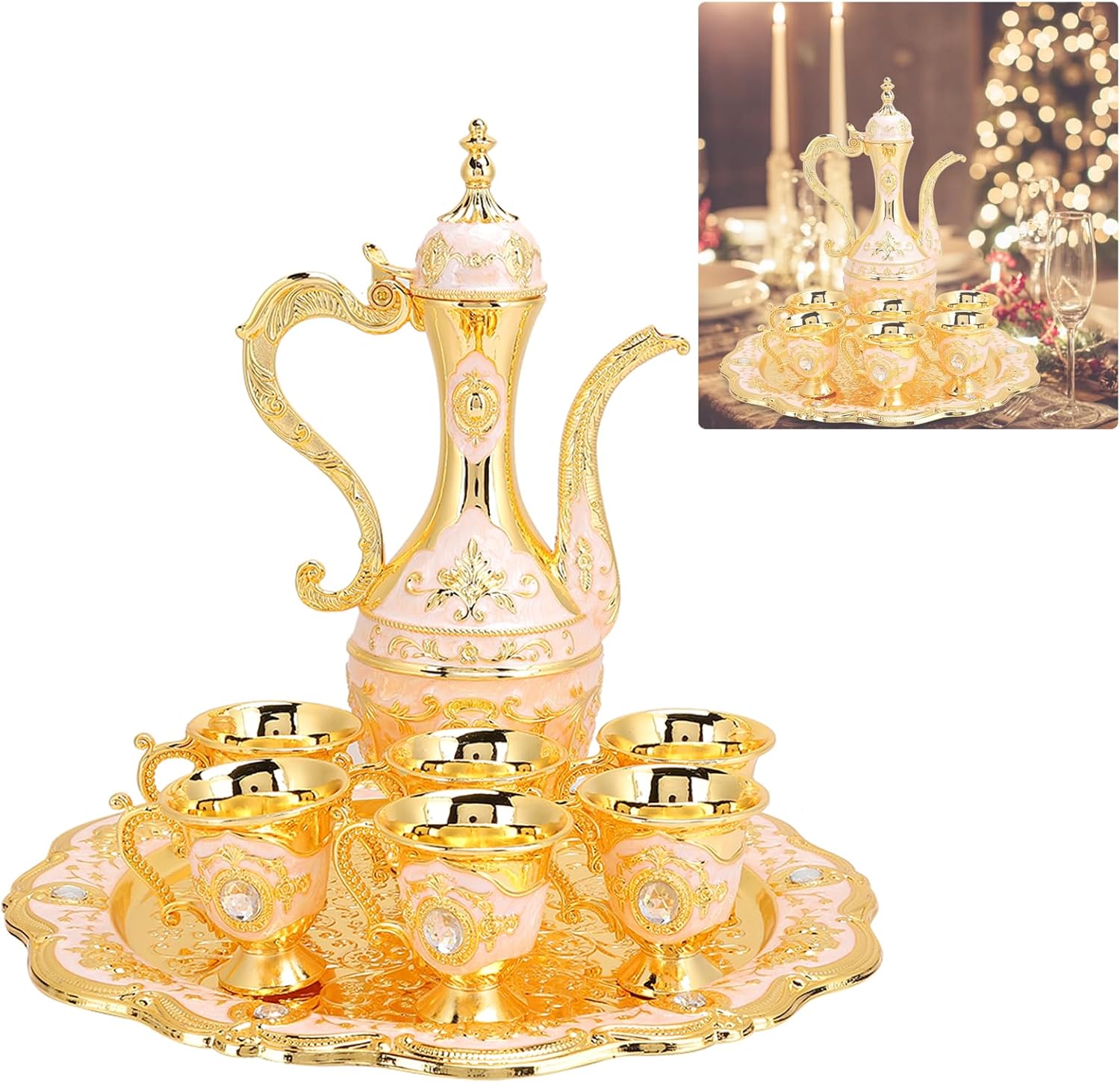 Amazon.com | Vintage Turkish Coffee Pot Set Model,8.46x5.11in Tea Flask ...