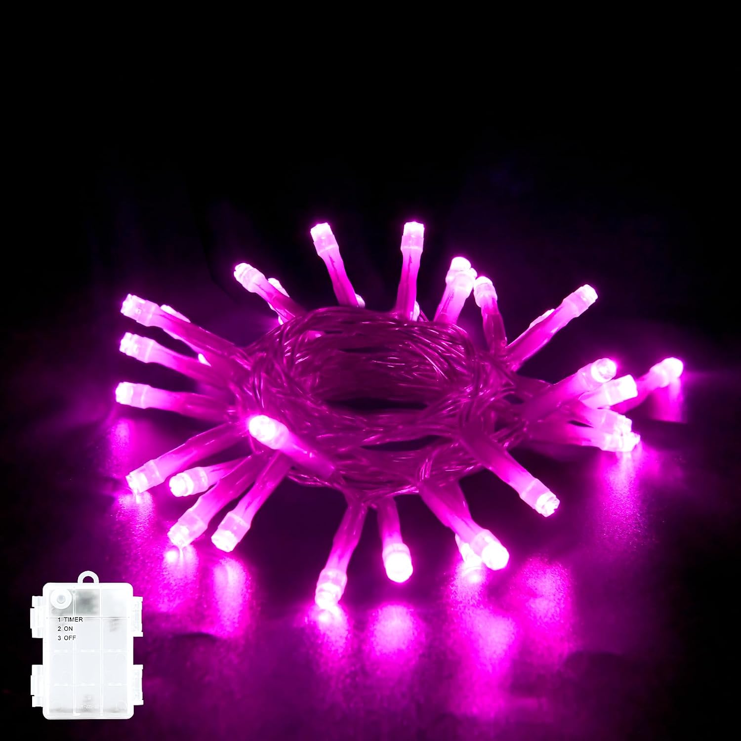 BOLWEO Guirnalda de luces rosadas para exteriores Waterfroof de 10 pies ...