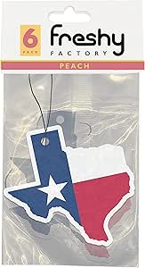 Amazon.com: Texas State Car Air Freshener Peach Scent Freshy Factory (6 ...