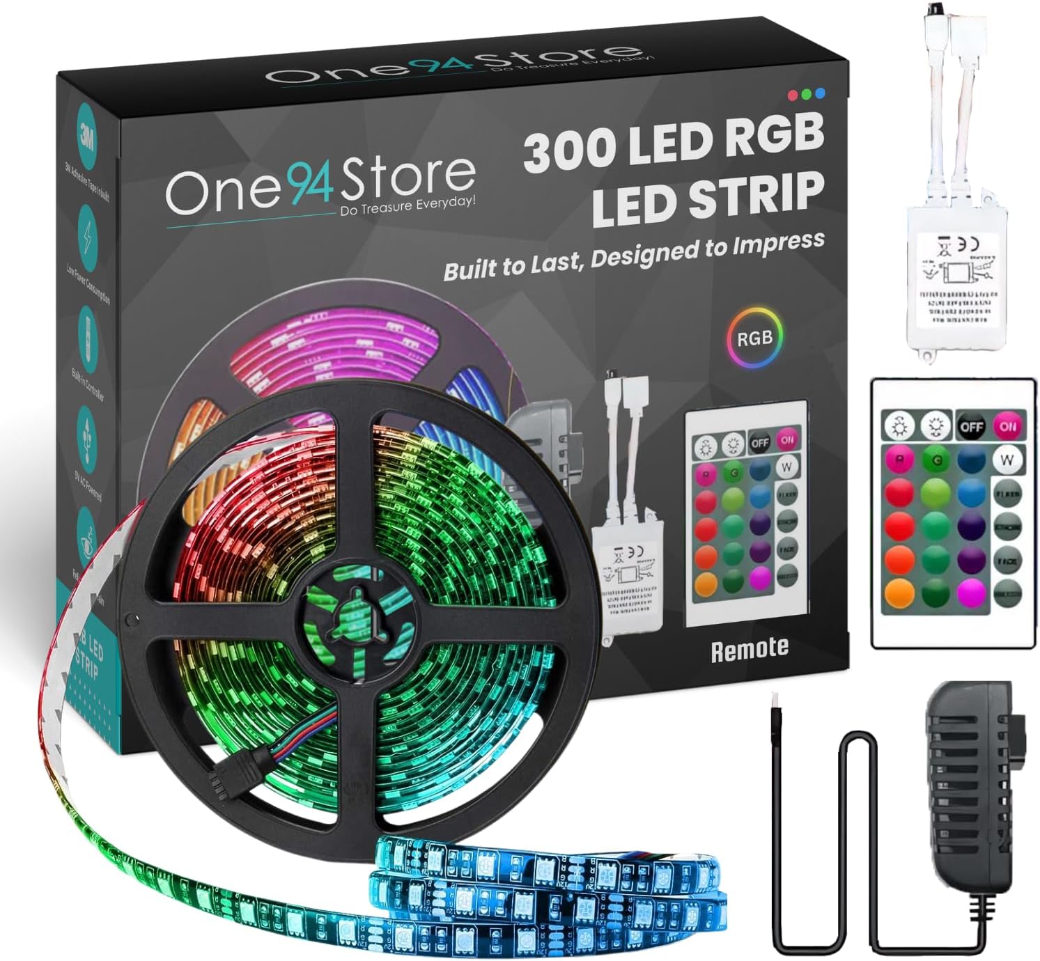 Buy One94Store 5 Meter LED Strip Lights 300 Led RGB Strip Light with ...