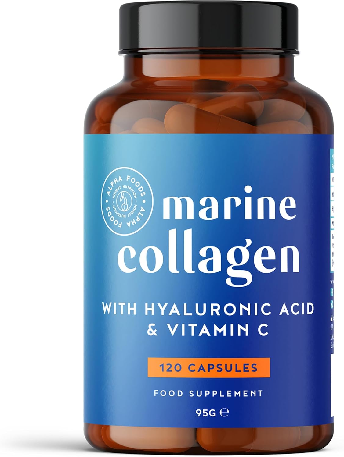 Marine Collagen Capsules 2200mg | Enhanced with Hyaluronic Acid and ...