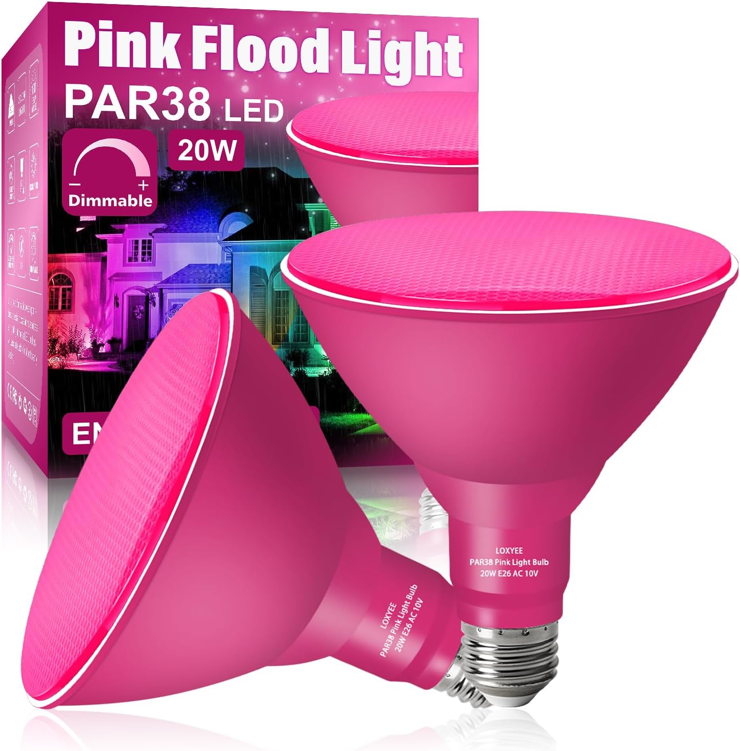 Bulborama BR30 Pink FLOODLIGHT Bulb 65 WATTS 10,000 Hours Long Life ...