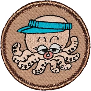 PATCHTOWN Cartoon Octopus Patrol Patch - 2" Diameter Round Embroidered ...