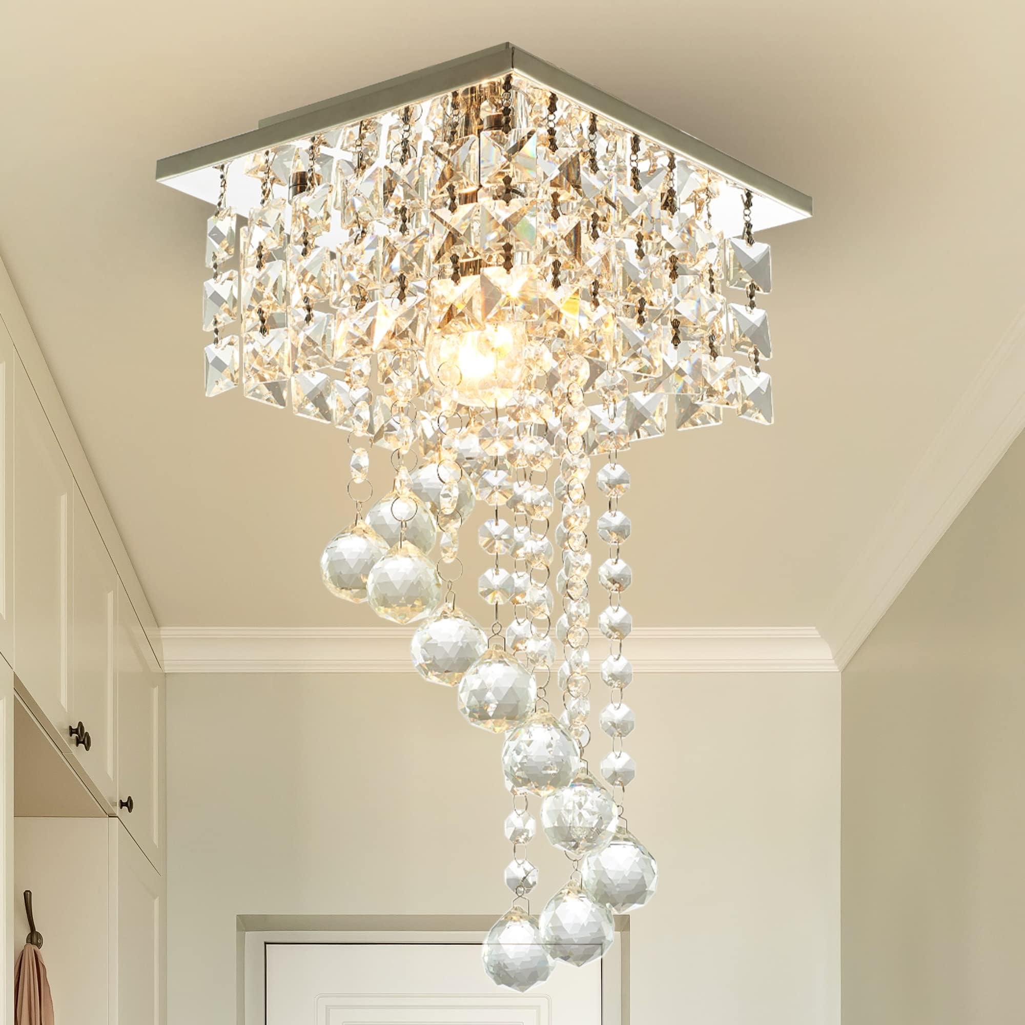 ZYDTRIP Modern Chandelier Gold Crystal Ceiling Light Dining Room ...
