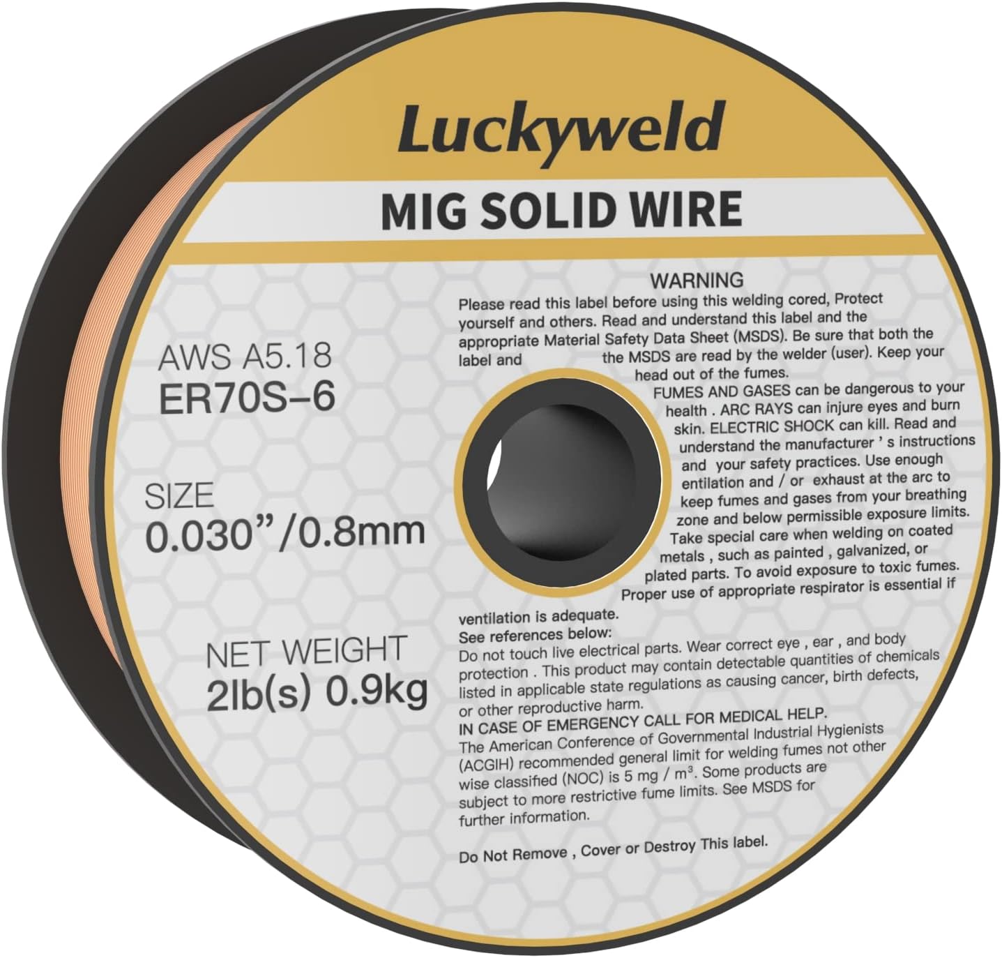Luckyweld MIG Welding Wire ER70S-6 .030"(0.8 mm)2-lb Spool Mild Steel ...