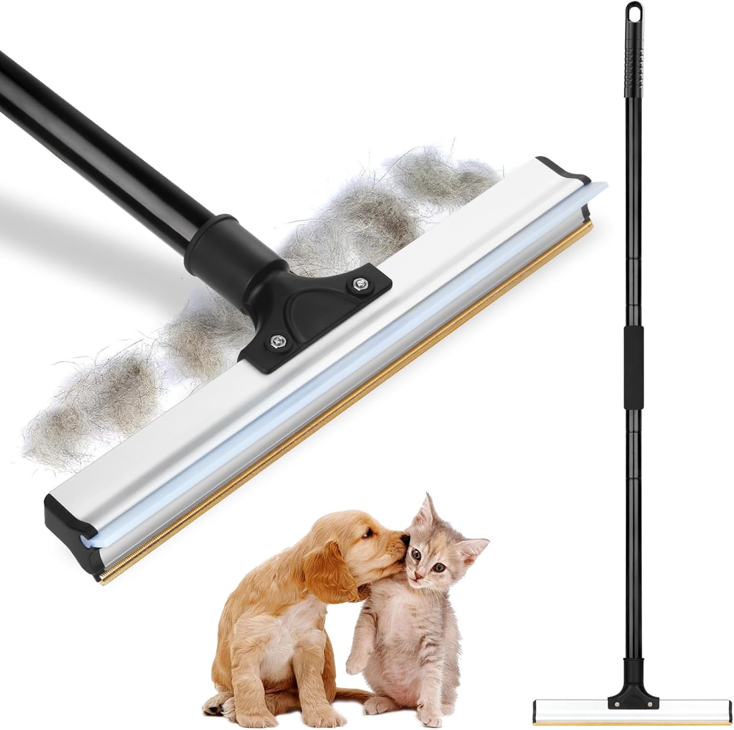 Amazon.com : Adjustable Handle Pet Hair Remover Long Handle Carpet Rake ...