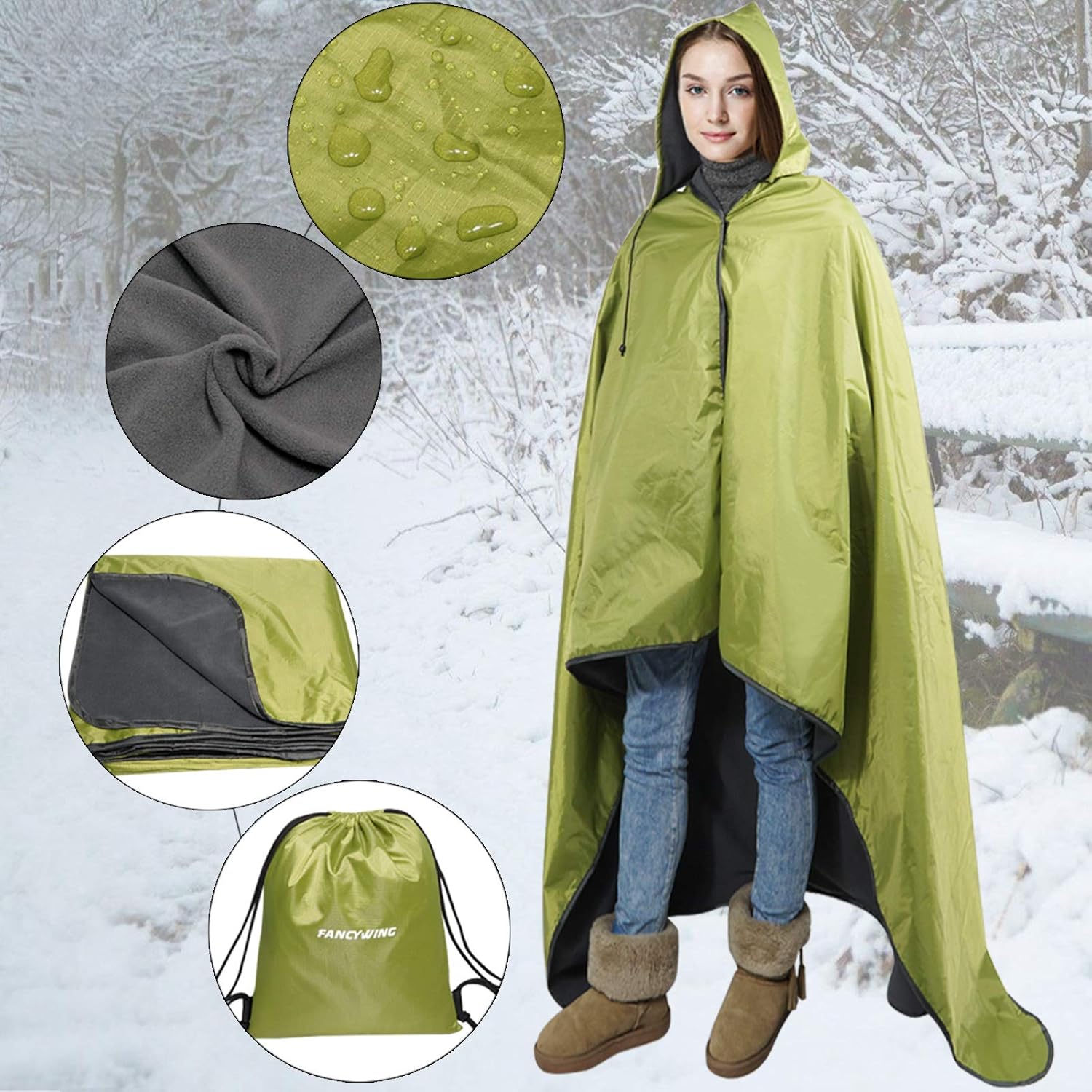 Amazon.com: Hooded Stadium Blanket, FANCYWING Waterproof Windproof ...