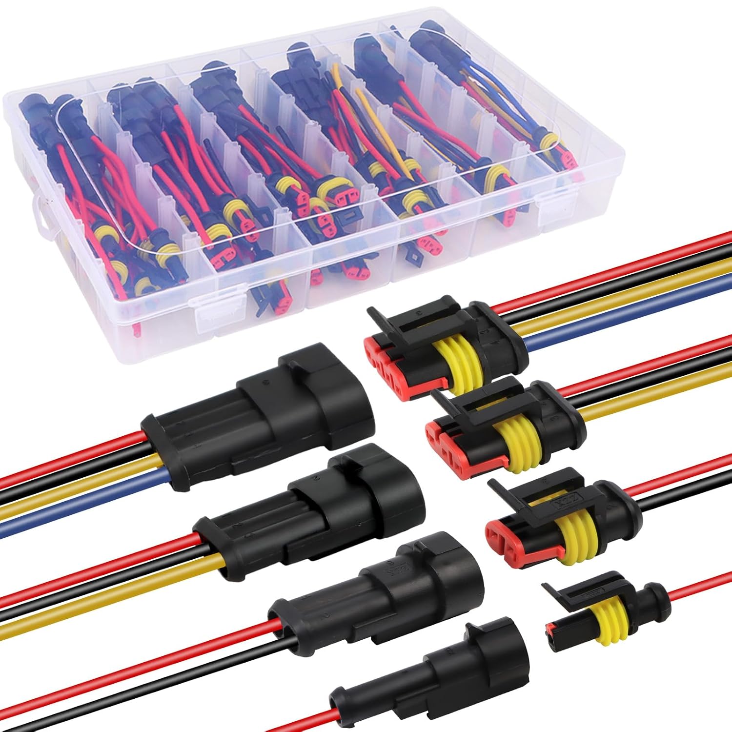 Amazon.com: aopule 16 AWG Waterproof Wire Connectors, 1/2/3/4 Pin Connectors, Automotive ...