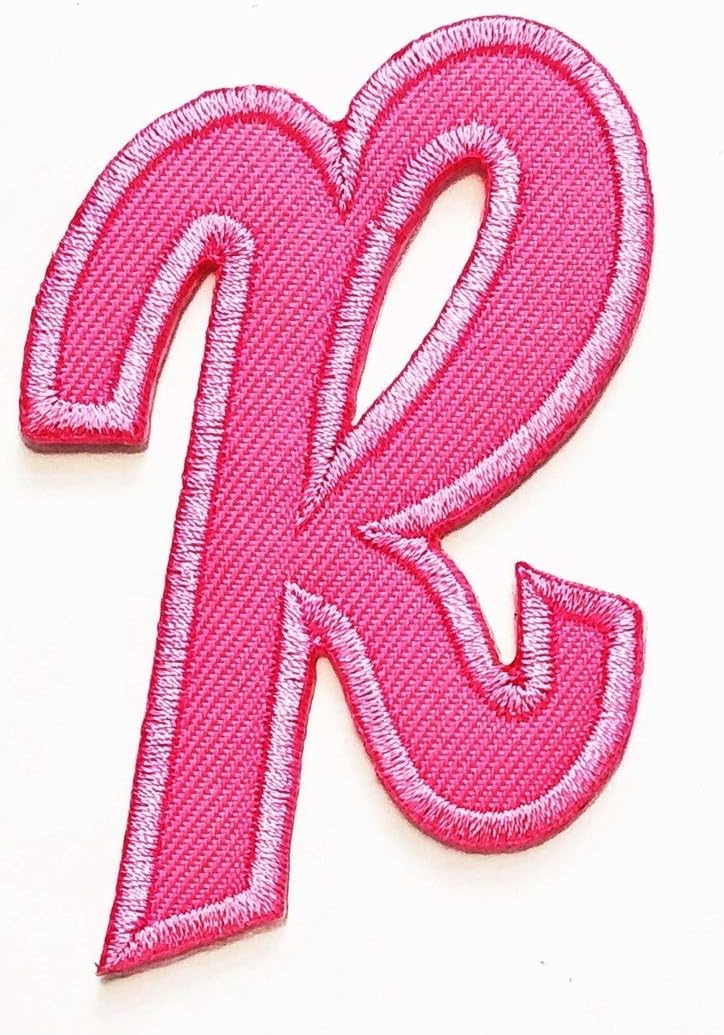 Amazon.com: R Letter Pink Patch Novelty A-Z Alphabet Embroidered ...