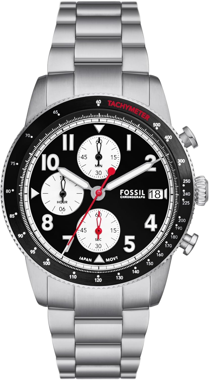 Amazon.com: Fossil Men's Sport Tourer Quartz Stainless Steel ...