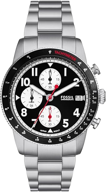 Amazon.com: Fossil Men's Sport Tourer Quartz Stainless Steel ...