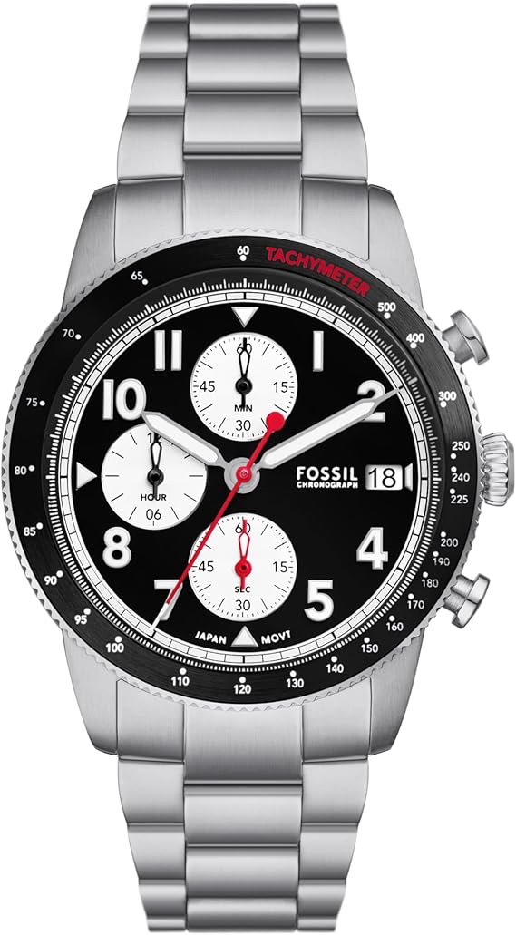 Amazon.com: Fossil Men's Sport Tourer Quartz Stainless Steel ...