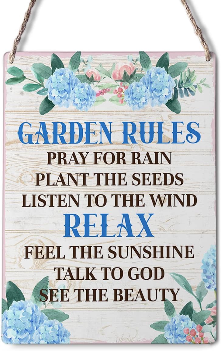 Amazon.com : Farmhouse Garden Wooden Sign Wall Decor Rustic Garden ...