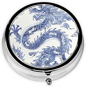 Amazon.com: Round Pill Box Cute Small Pill Case 3 Compartment Pillbox ...