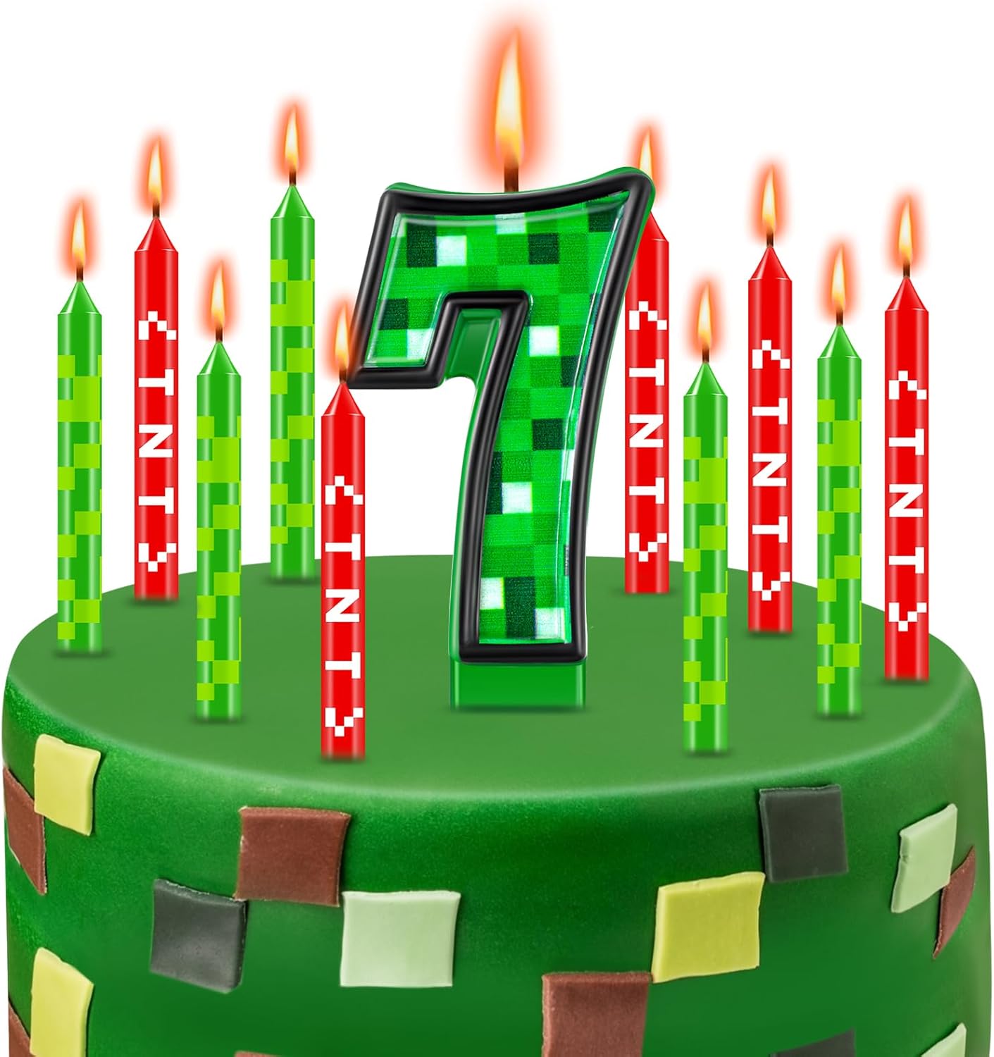 Amazon.com: Landhoow 13 Pieces TNT Themed Birthday Candles for Cake ...