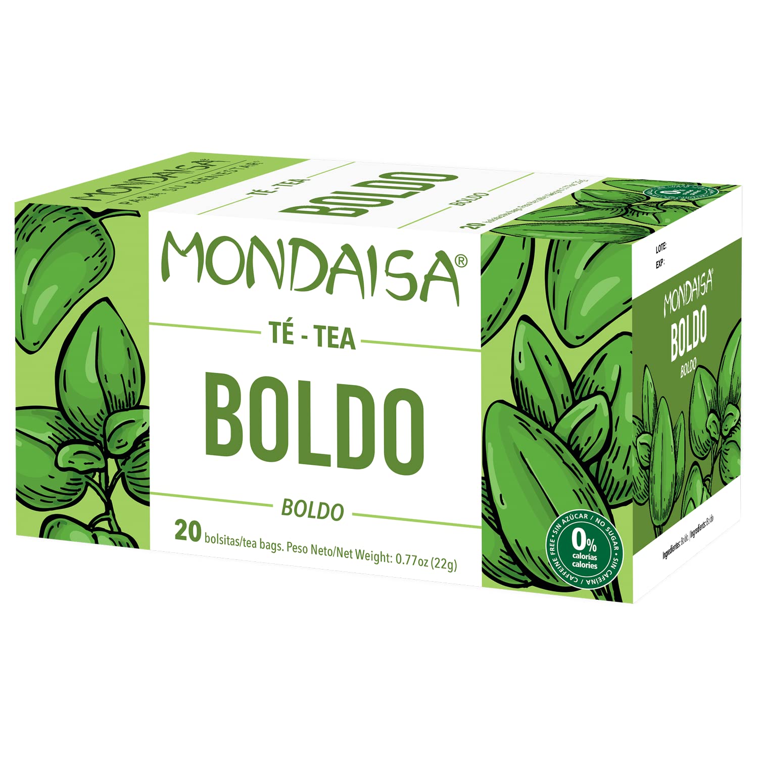 Amazon.com : MONDAISA - Boldo Tea, 20 Tea Bags (Pack of 4), KOSHER ...