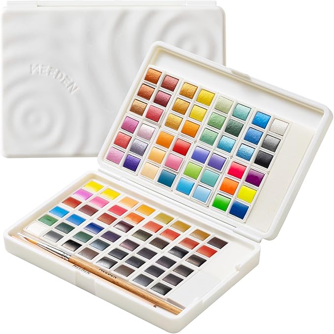MEEDEN Watercolor Paint Set 96 Colors in Portable Box, Paint Kit with ...