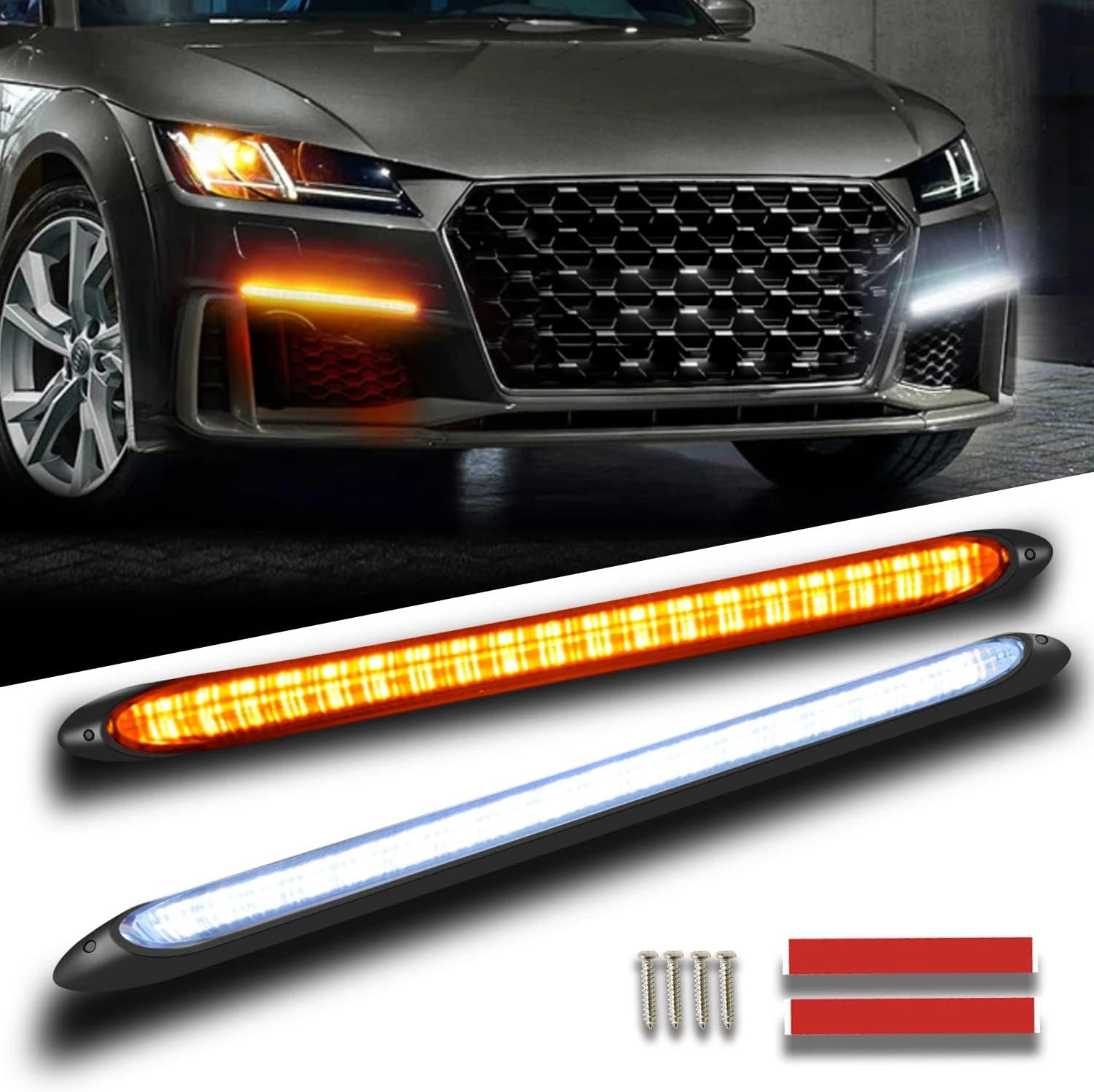 Qasim DRL LED Strip Daytime Running Lights 12V for Auto Car Motorcycle ...