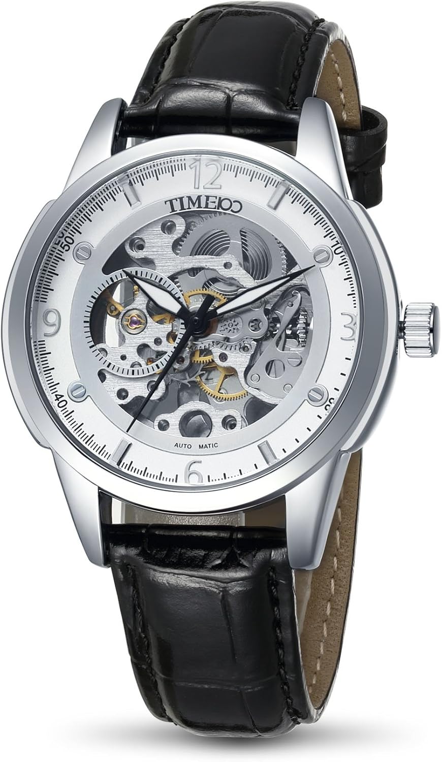 Amazon.com: TIME100 Mechanical Mens Watches Automatic Skeleton ...