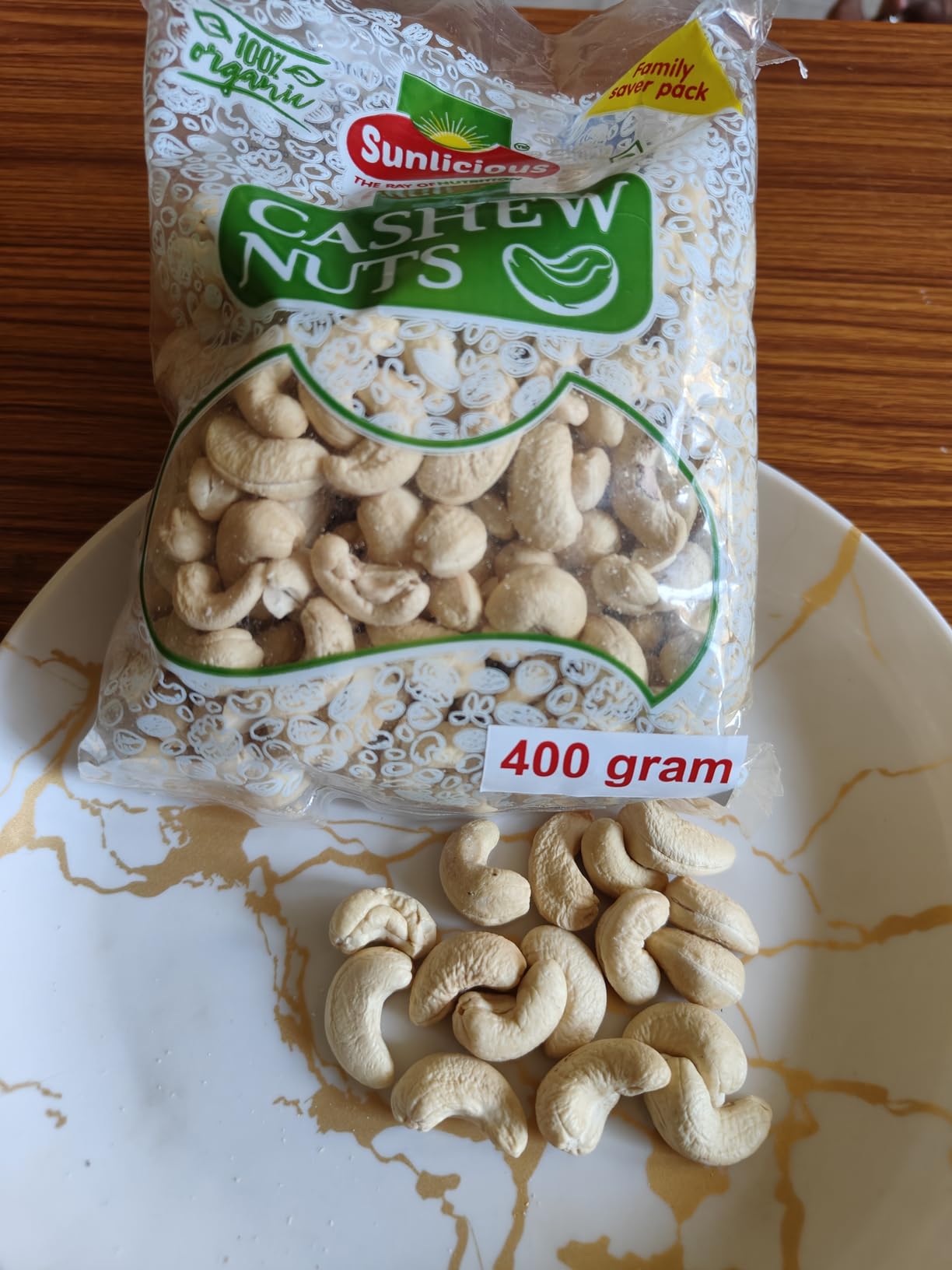 Sunlicious Kaju 400gm Pack - Whole | 100% Natural & Premium Crunchy Cashew Nuts Dry Fruits ...