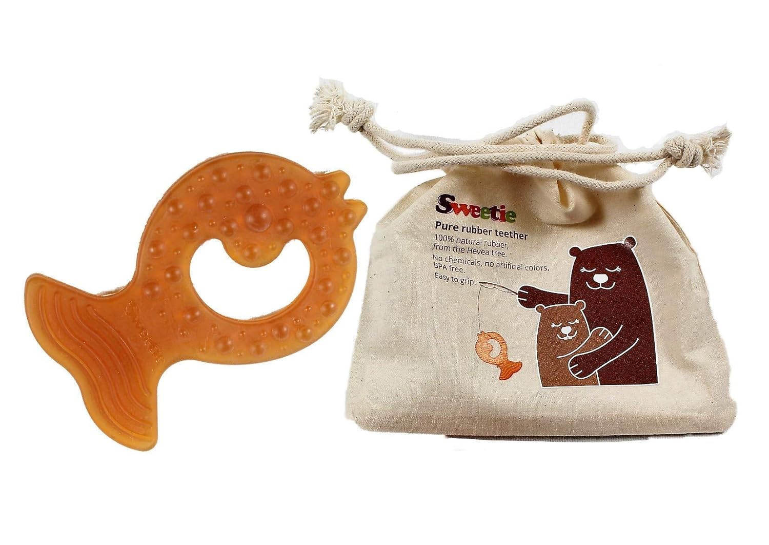 Amazon.com : SWEETIE Pure Natural Rubber Teether Fish 100% Pure Natural ...