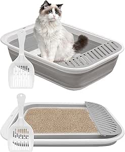 Amazon.com: BNOSDM 2 Pack Large Cat Litter Box for Senior Cat ...