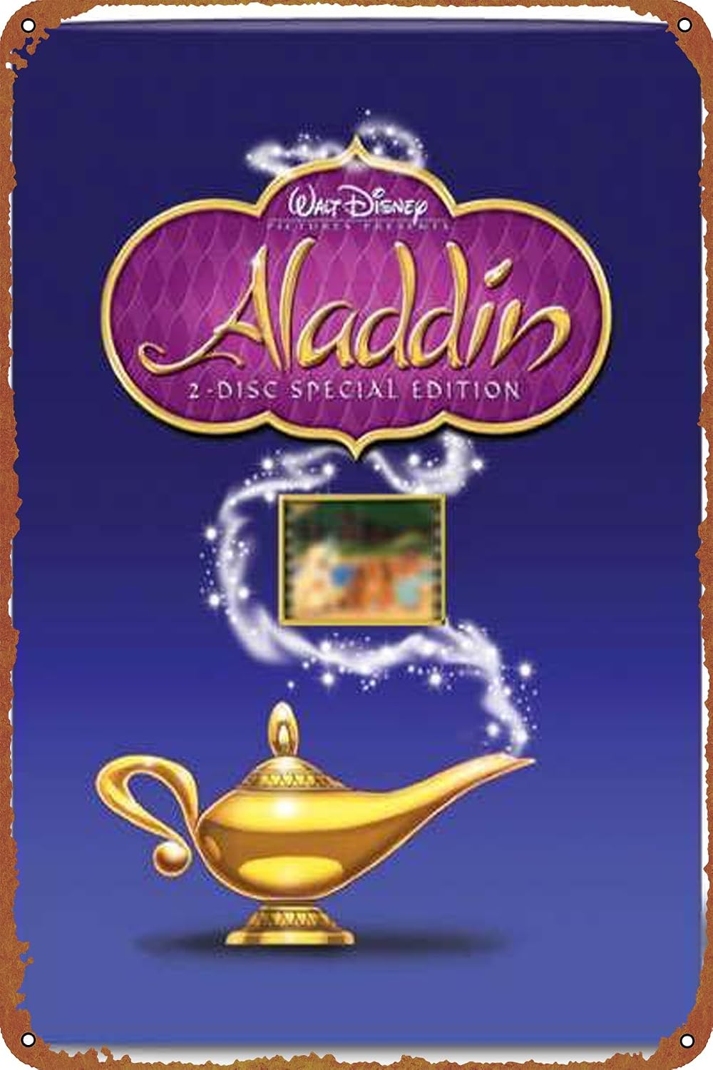 Amazon.com : Aladdin Movie Poster Vintage Look Tin Metal Sign Wall ...
