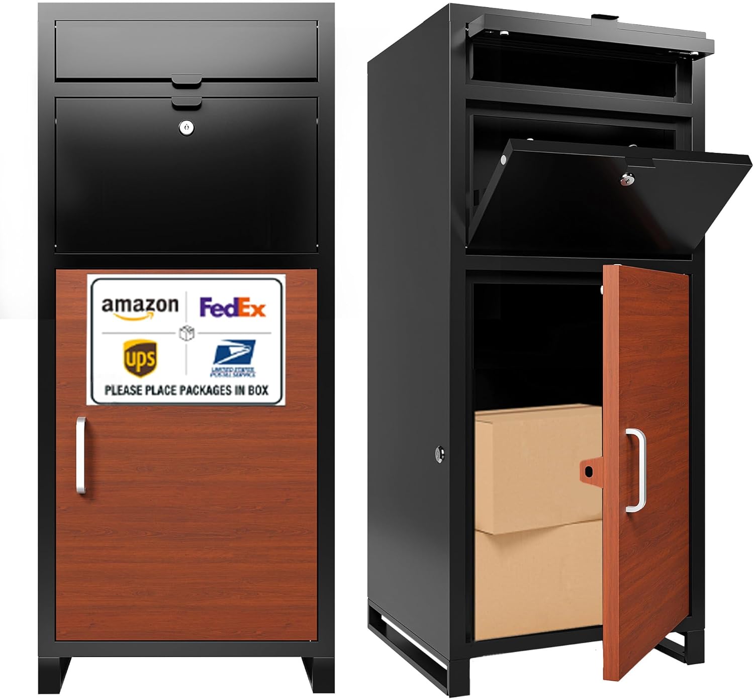 Amazon.com: Large Parcel Drop Box with Mailbox Outdoor Package Delivery ...