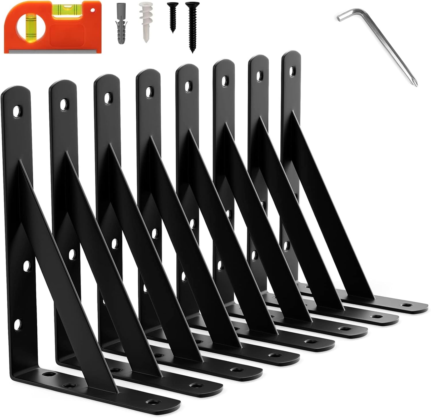 LEOPO 7 Inch Shelf Brackets & Supports, Large Wall Brackets for Garage ...