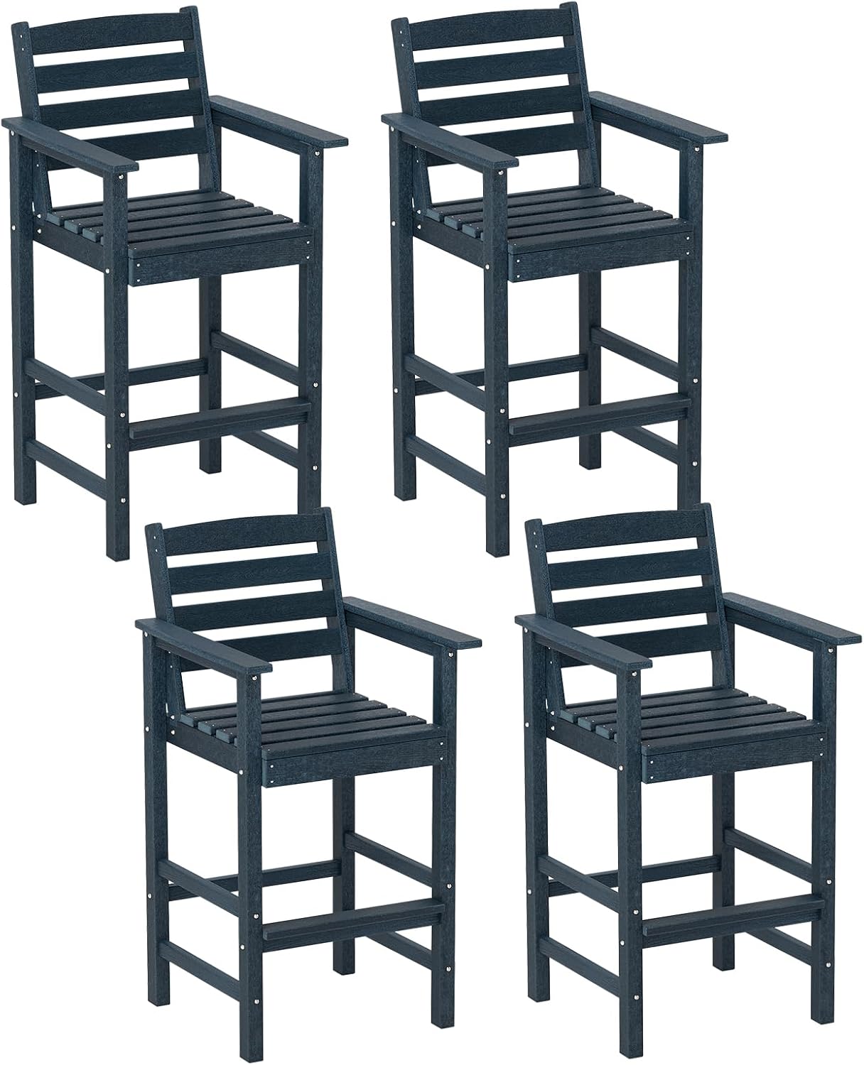 Amazon.com: Tangkula Patio Adirondack Bar Chairs Set of 4, HDPE Bar ...